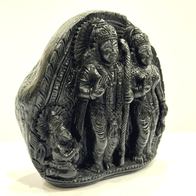 Shree Ram Darbar Carved Shaligram - 528 grams | Himalaya Rudraksha ...