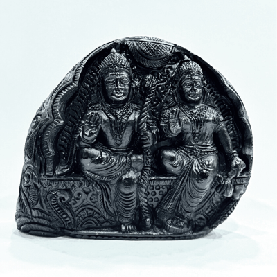 Siya Ram Carved Shaligram - 464 Grams | Himalaya Rudraksha Anusandhan ...
